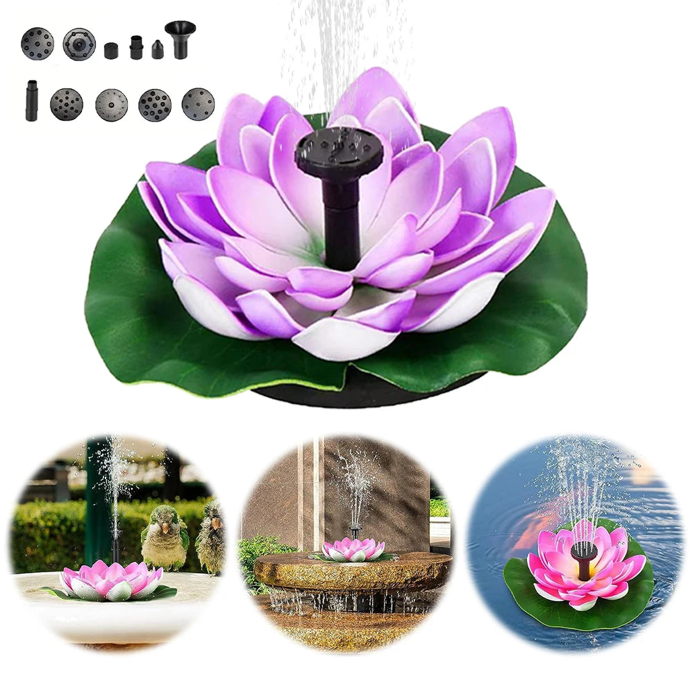 Lotus Solar Water Fountain Brushless Pump Floating Garden Fountain ...